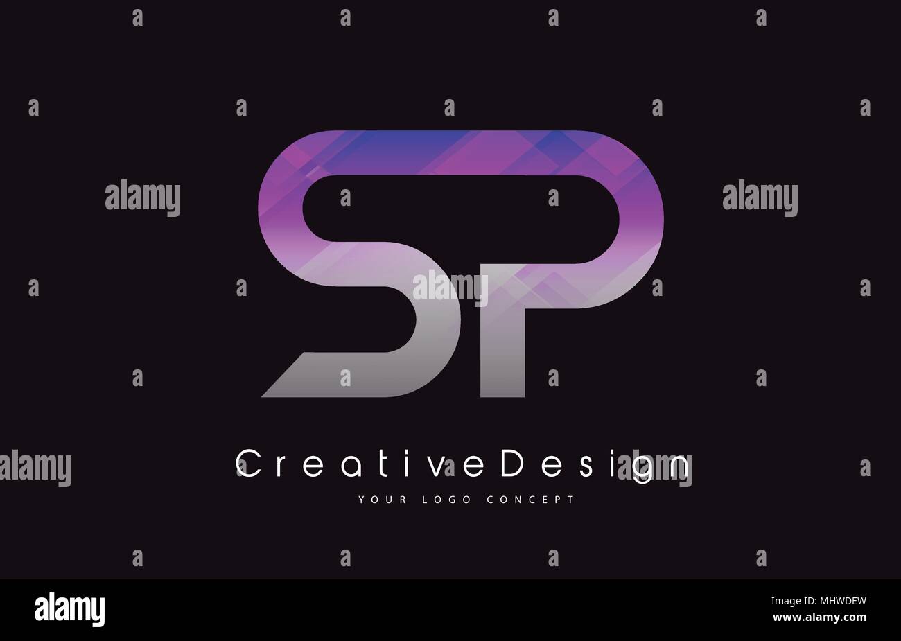SP Letter Logo Design in Purple Texture Colors. Creative Modern Letters ...
