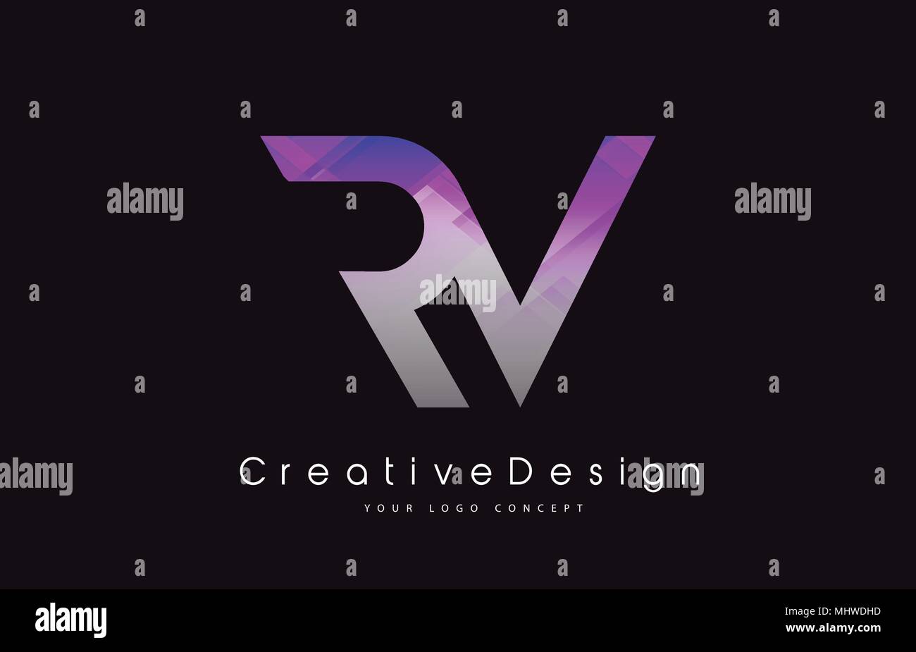 RV Letter Logo Design in Purple Texture Colors. Creative Modern Letters Vector Icon Logo ...