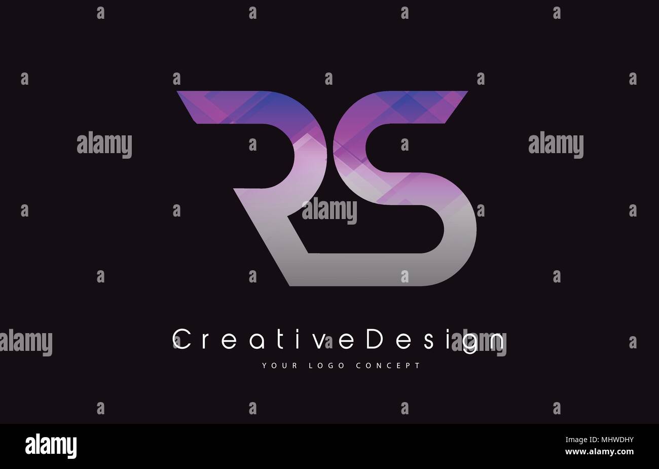 RS Letter Logo Design in Purple Texture Colors. Creative Modern Letters ...