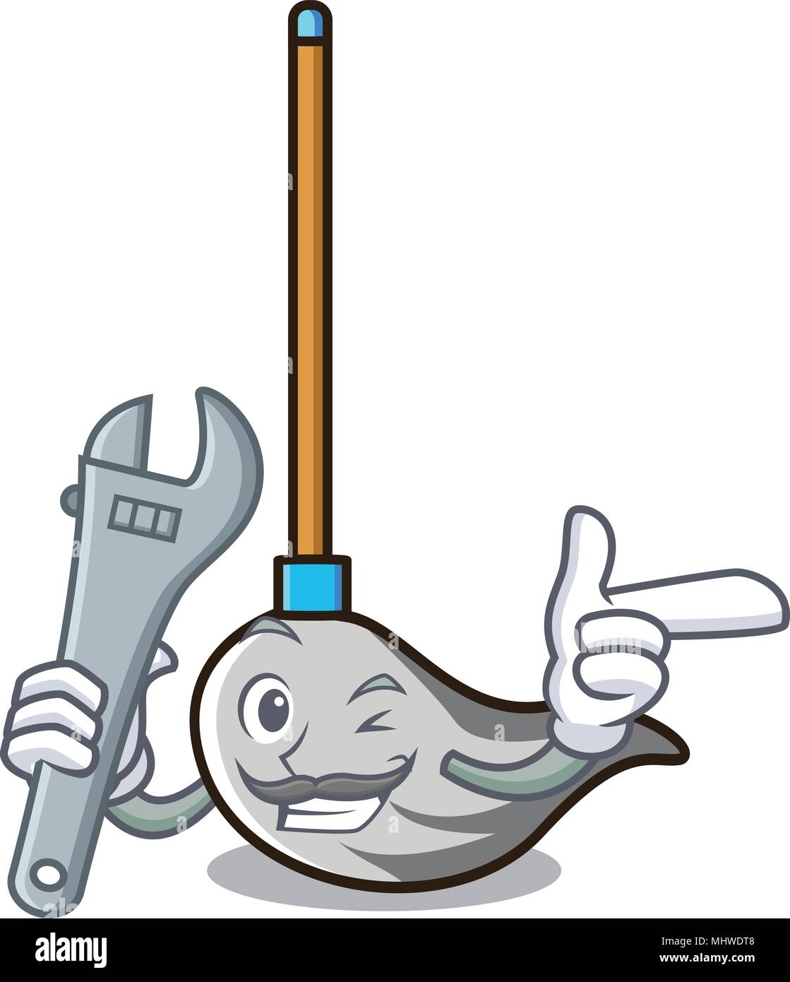 Mechanic mop mascot cartoon style Stock Vector Image & Art - Alamy