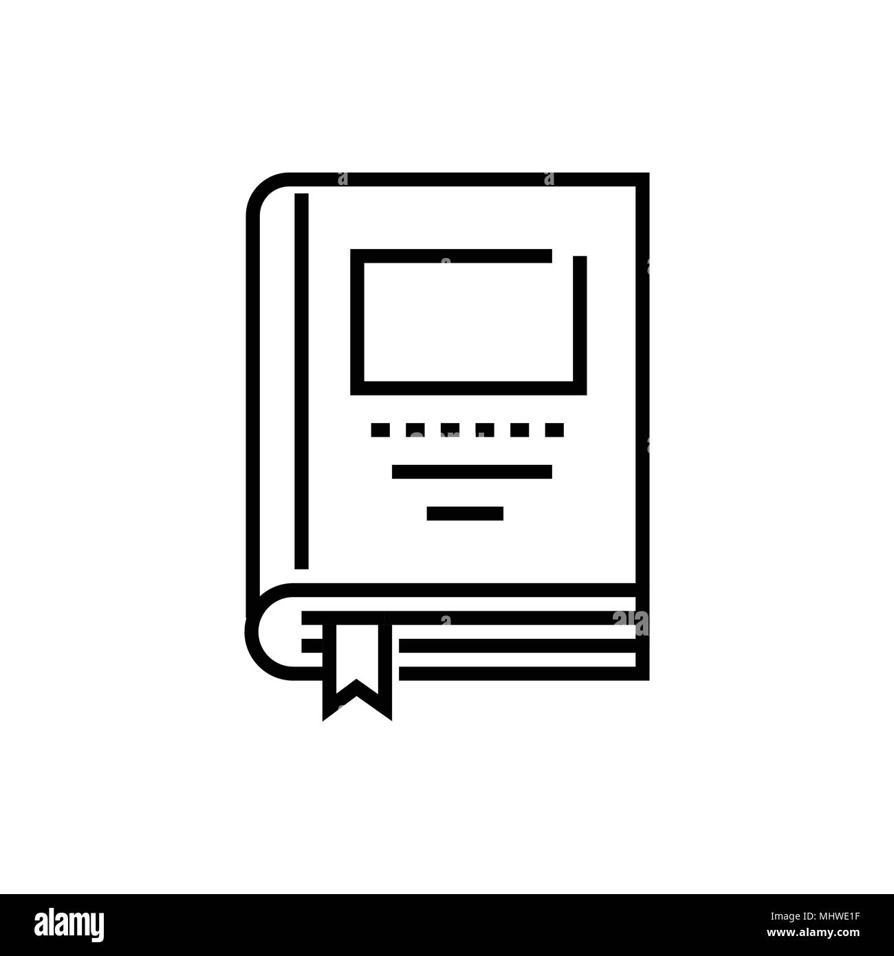 Book with a bookmark - line design single isolated icon Stock Vector ...
