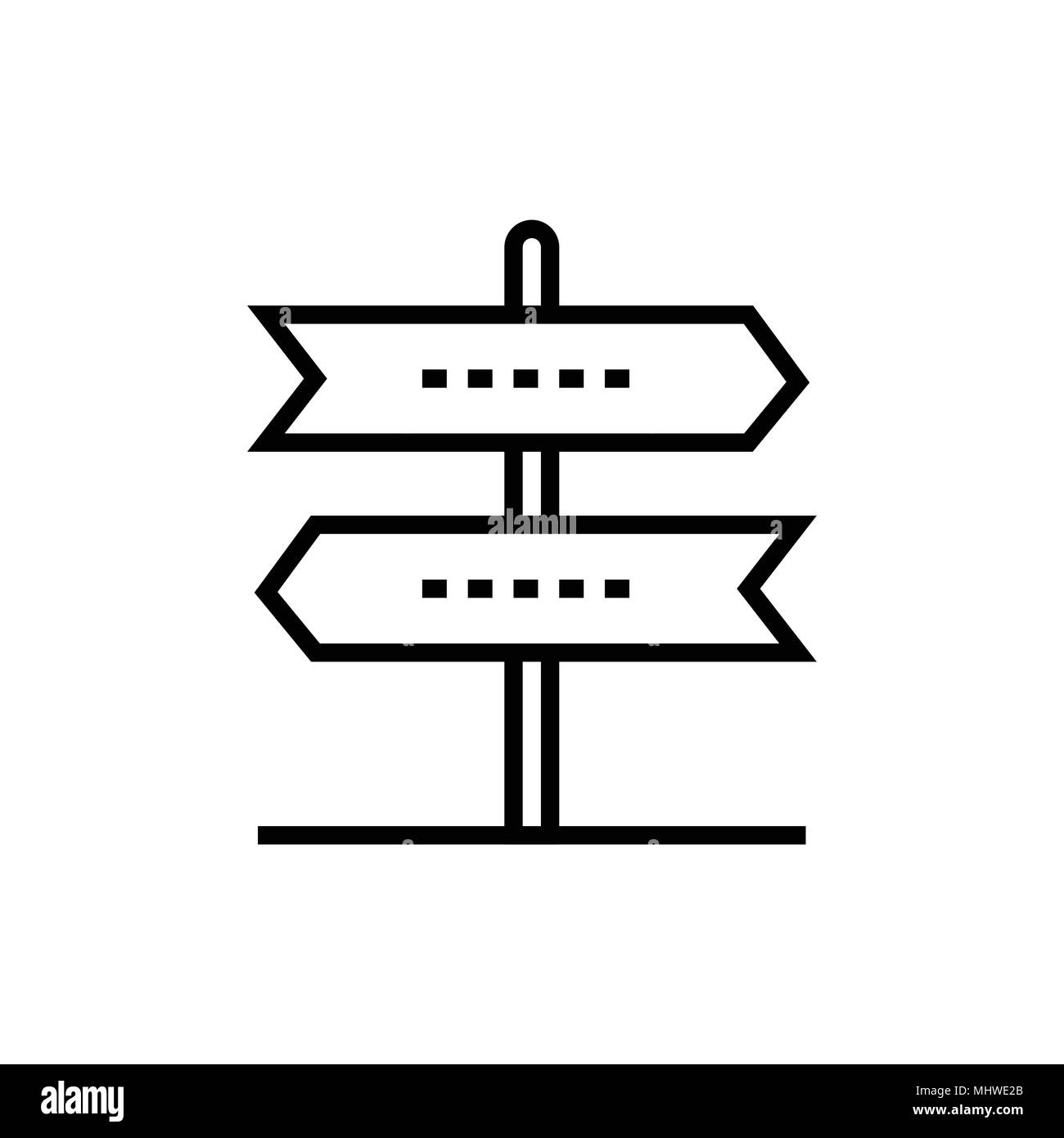 Road sign arrows Black and White Stock Photos & Images - Alamy