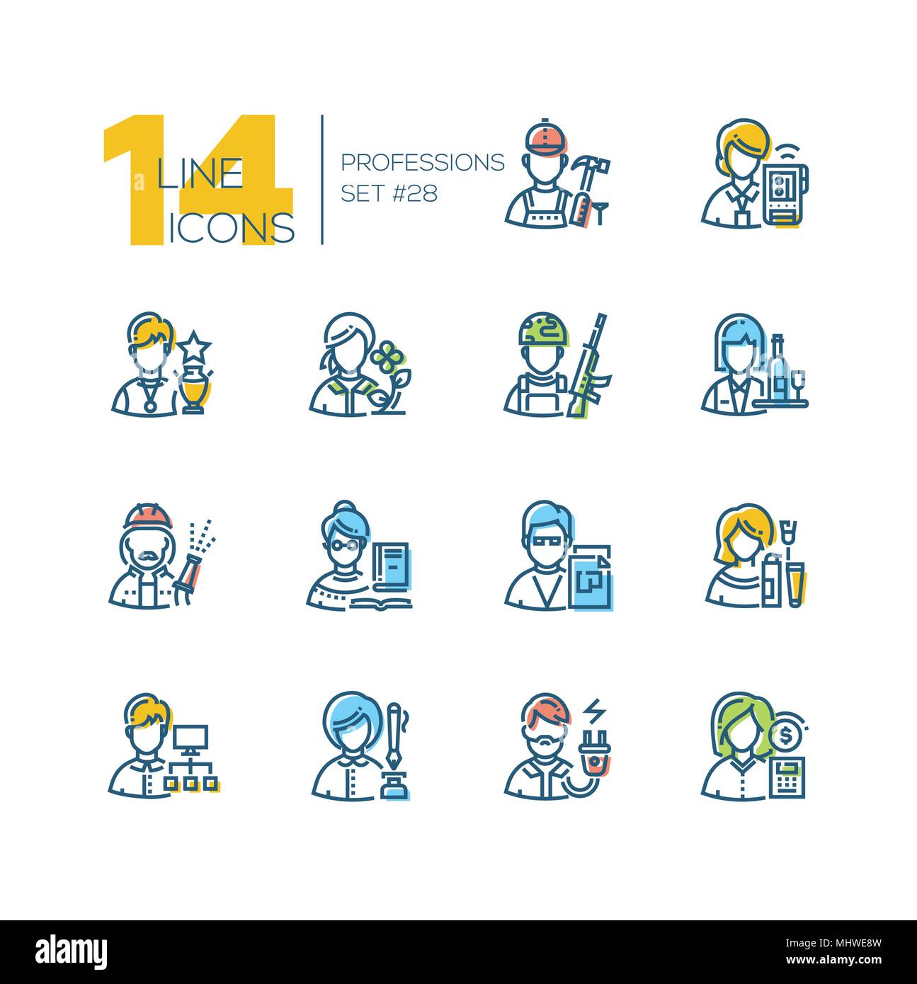 Professions icons vector Stock Vector Images - Alamy