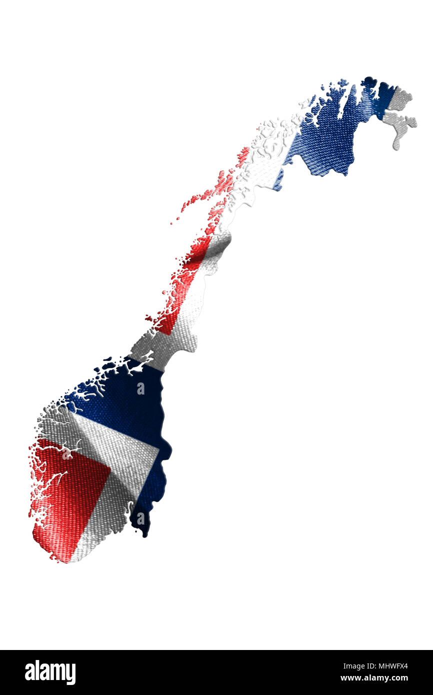 Norwegian Map With Country Name On It Isolated On White Background 3d ...