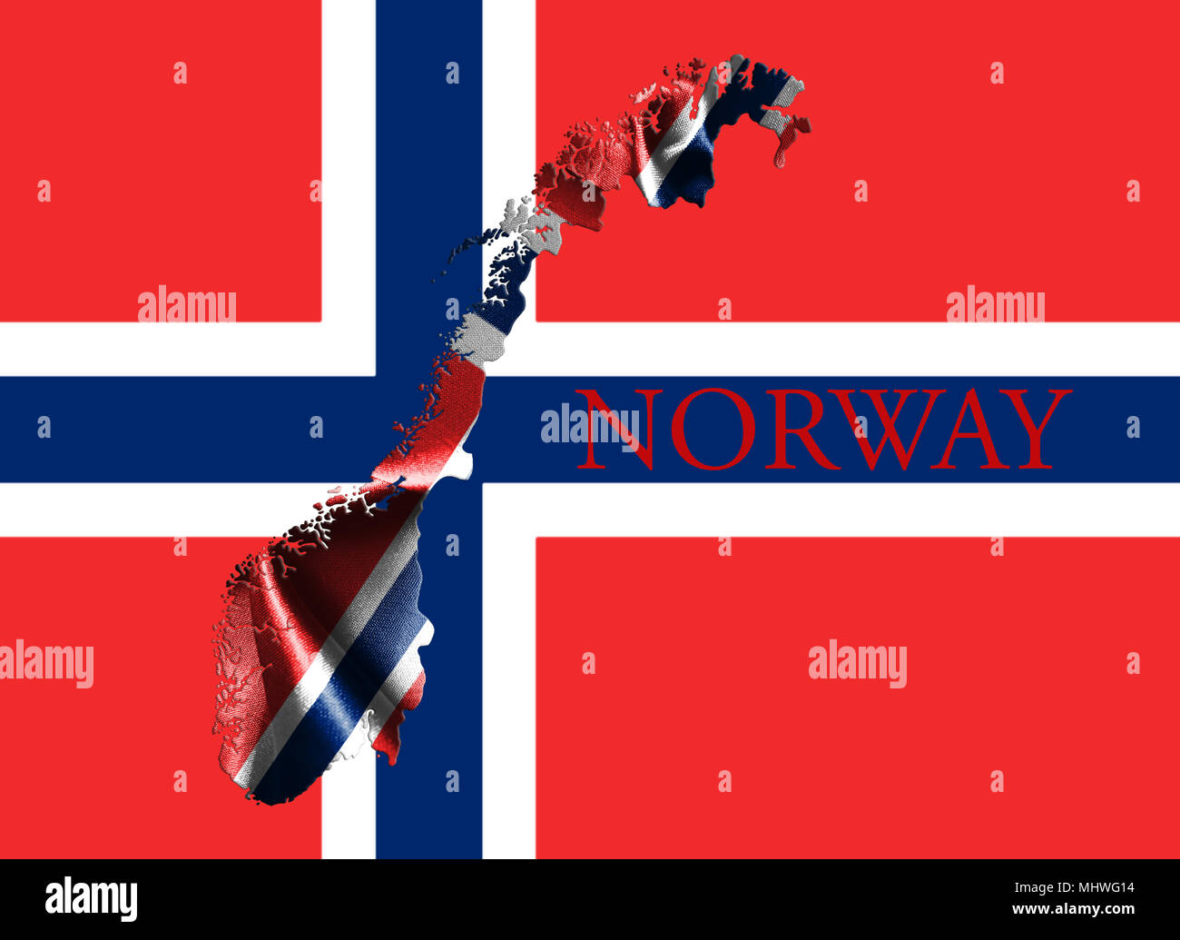 Flag of Norway. Blue Scandinavian Cross Over the Dannebrog With ...