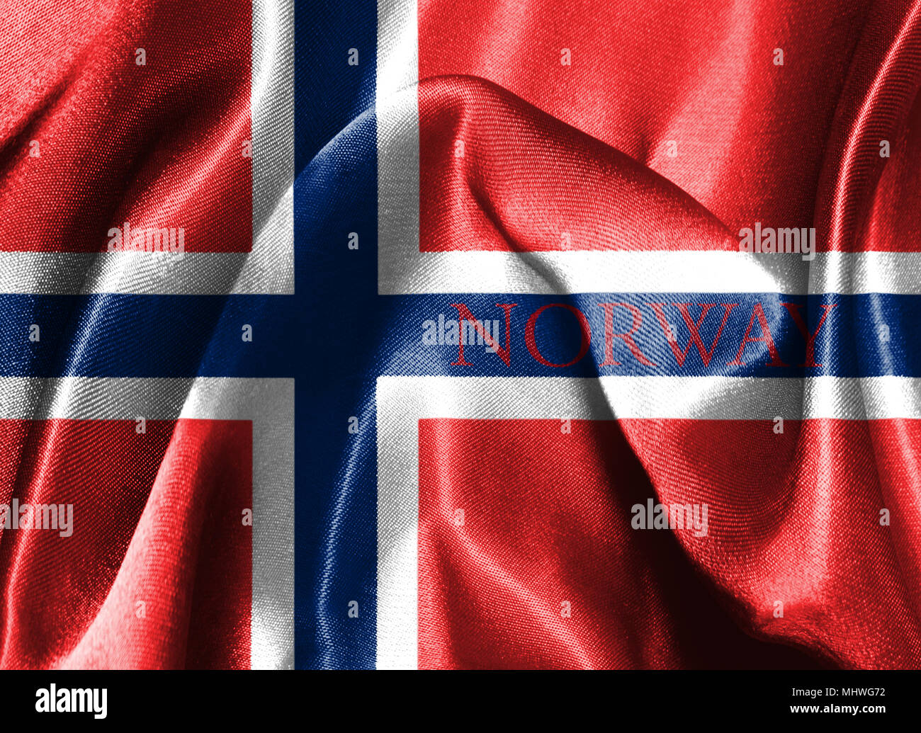 Flag of Norway. Blue Scandinavian Cross Over the Dannebrog, the Flag of ...