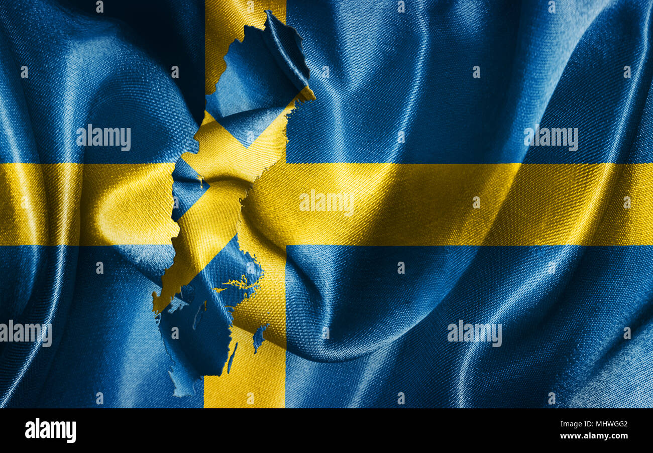 Sweden National Flag and Map Illustration Stock Photo - Alamy