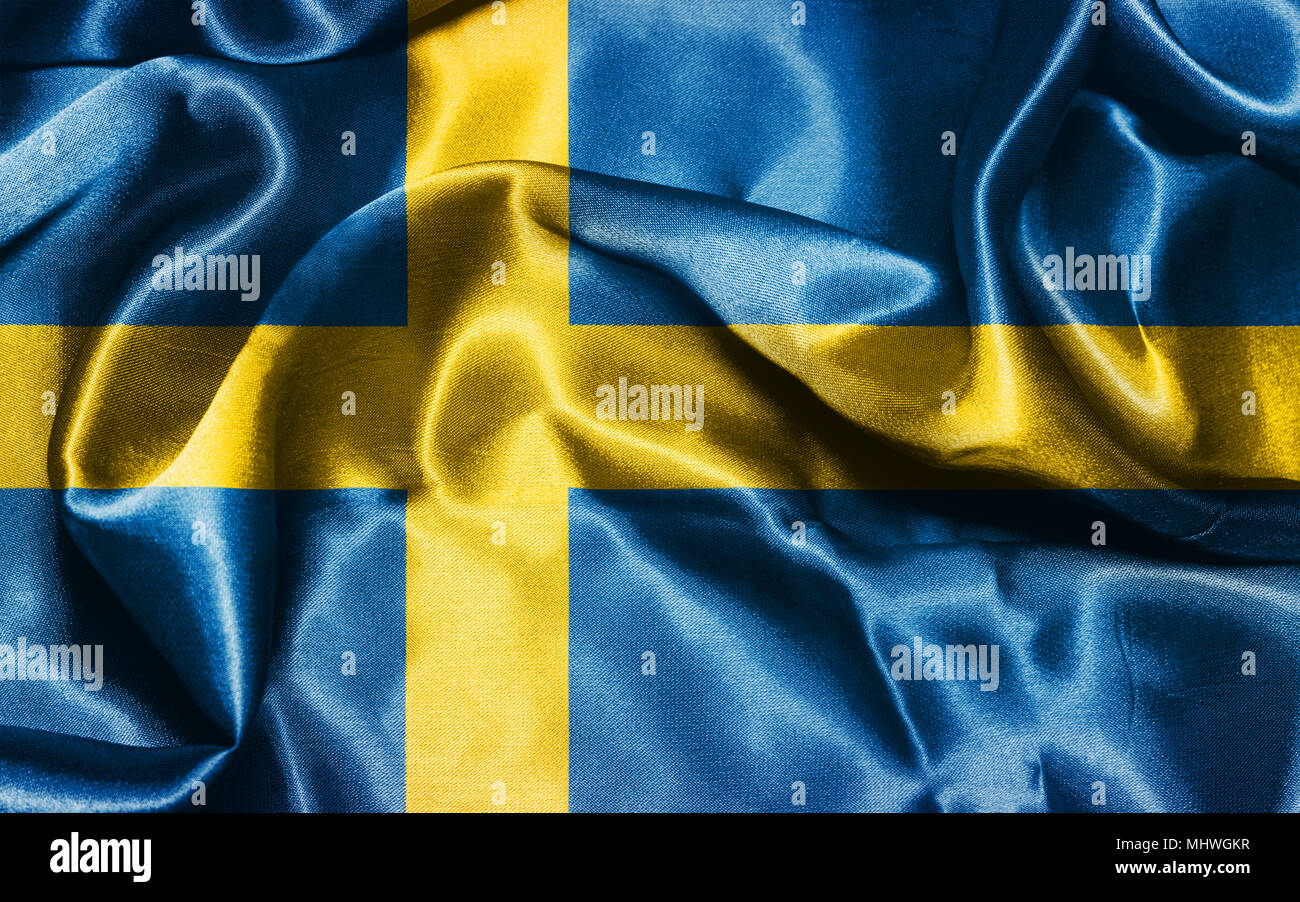 Swedish flags waving in wind hi-res stock photography and images - Alamy
