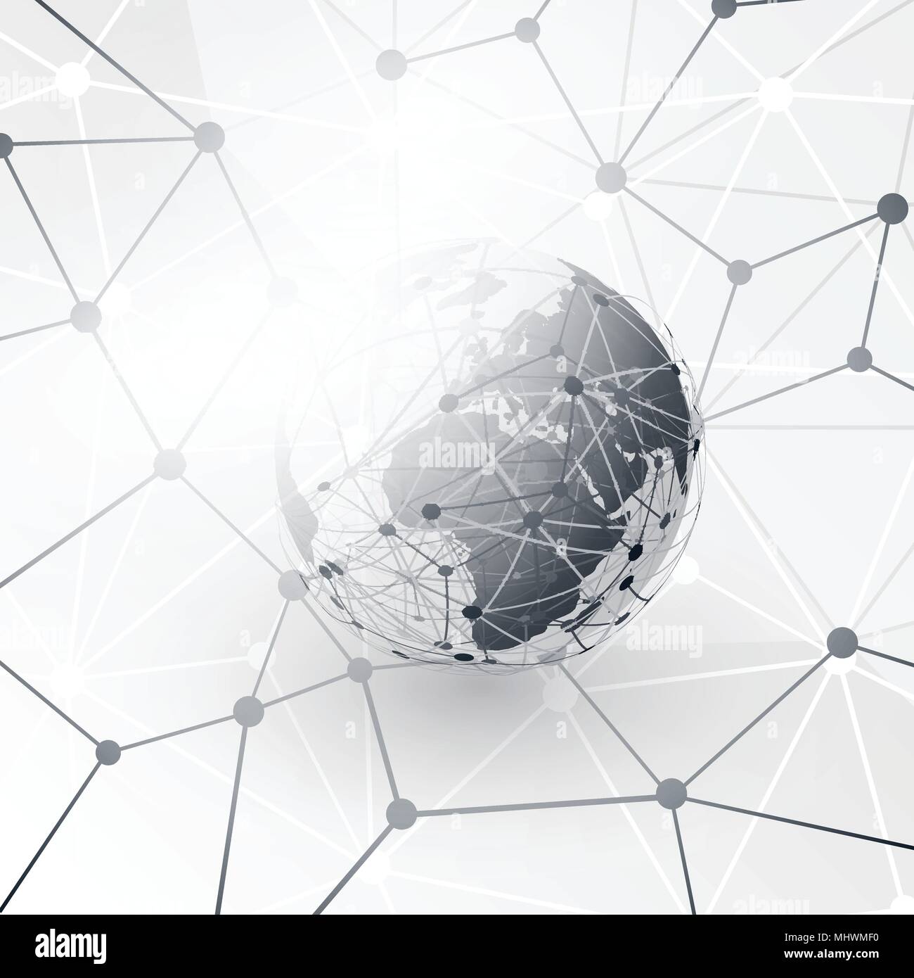 Cloud Computing and Networks Concept with Earth Globe - Global Digital Network Connections ...