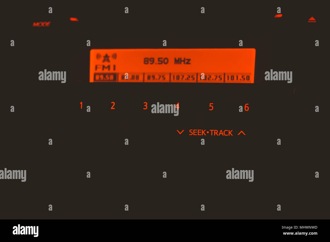 Black background Car Radio Deck Stock Photo - Alamy