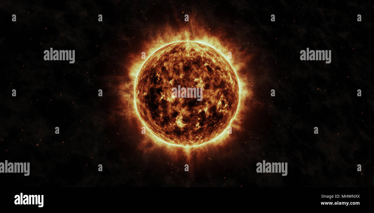 The Sun animation with star background Stock Photo - Alamy