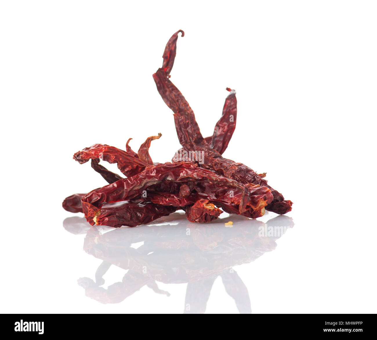 dried chillies isolated on white background Stock Photo - Alamy