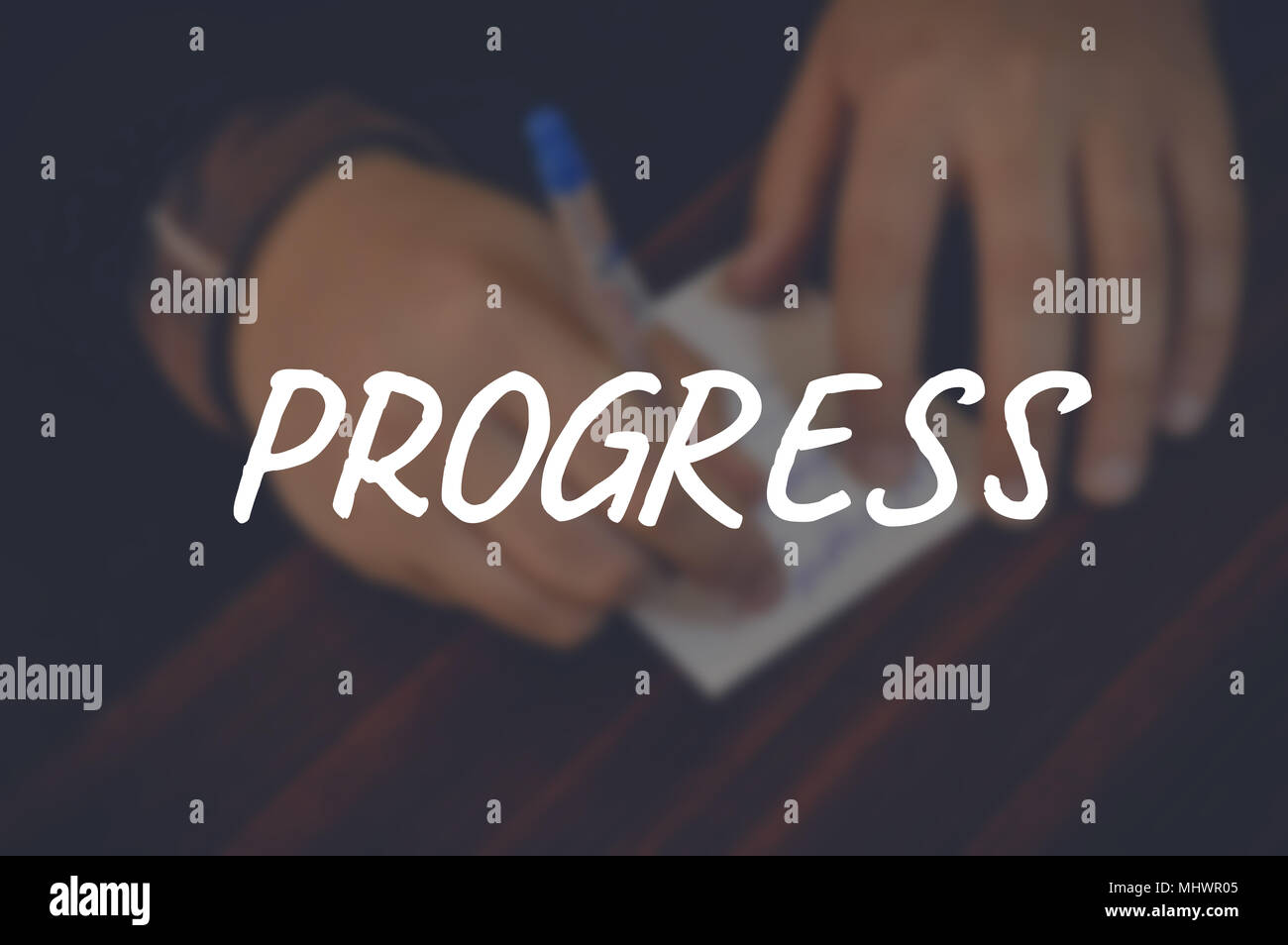Progress word with blurring business background Stock Photo - Alamy