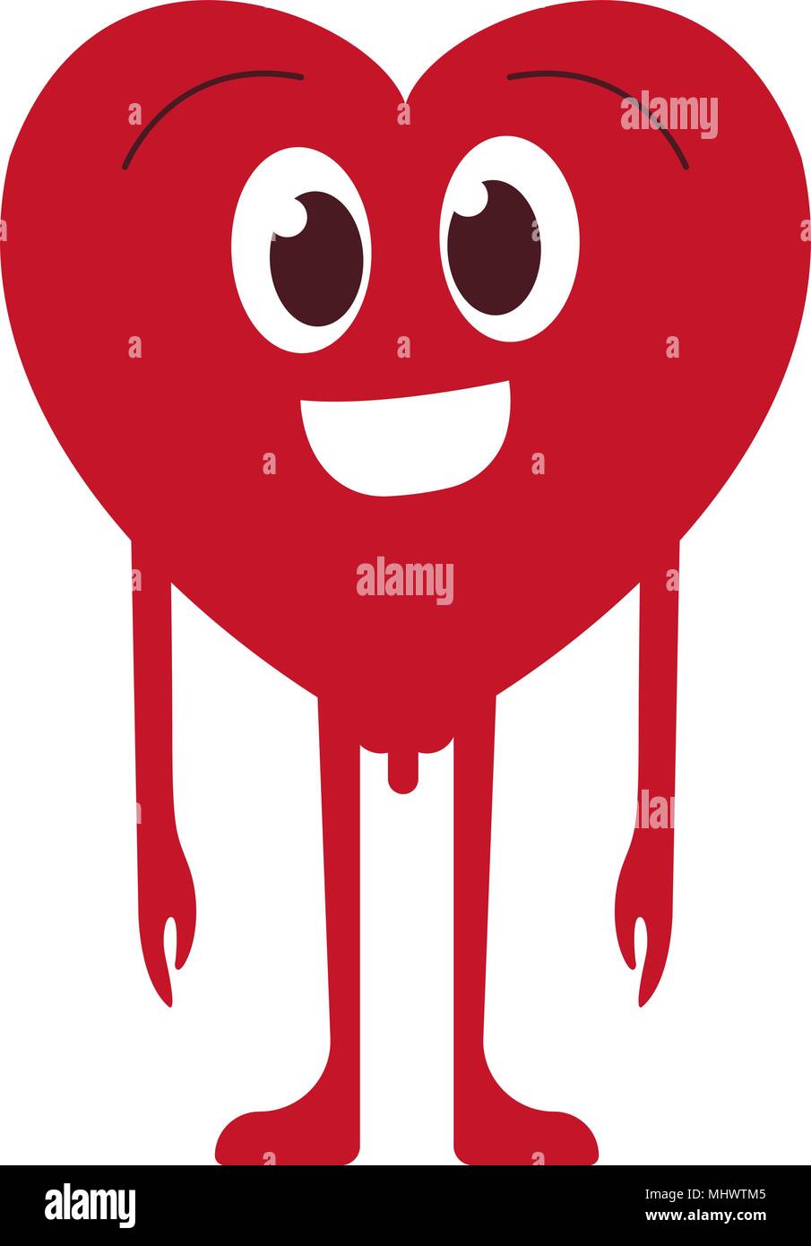 Flat drawing heart happy Stock Vector Images - Alamy