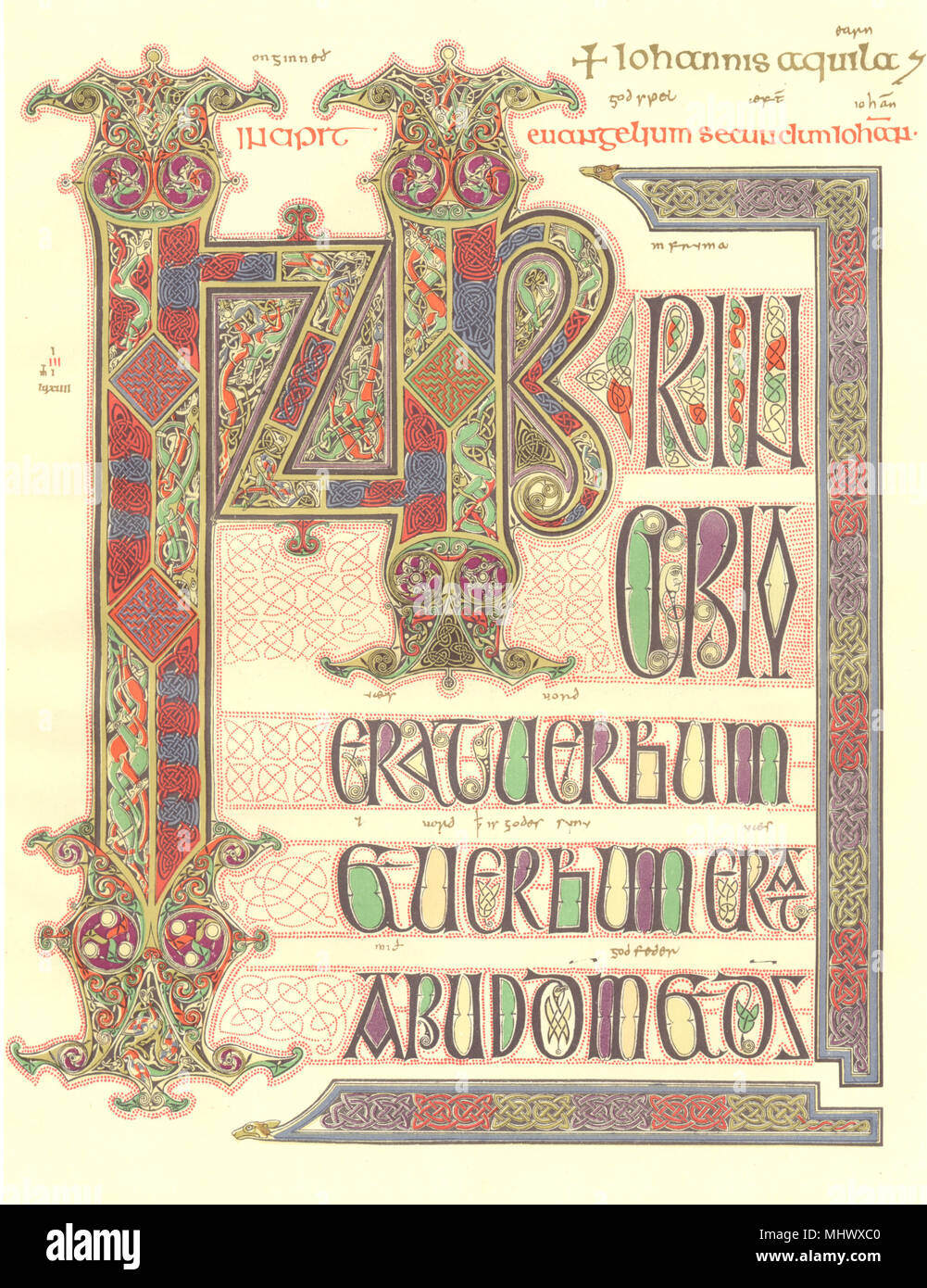 RELIGIOUS. Lindisfarne Gospels-About AD 700(British Museum Nero iv 2II ...