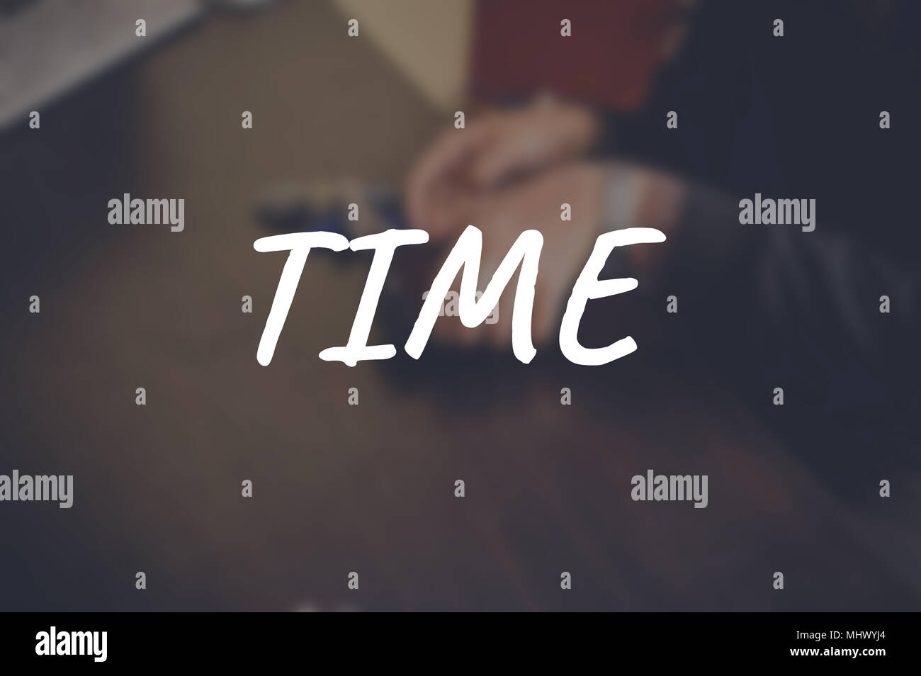 Time word with blurring business background Stock Photo - Alamy