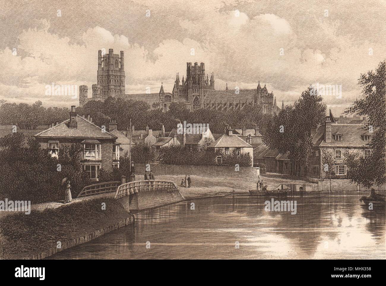 ELY CATHEDRAL. Cambridgeshire 1893 old antique vintage print picture ...