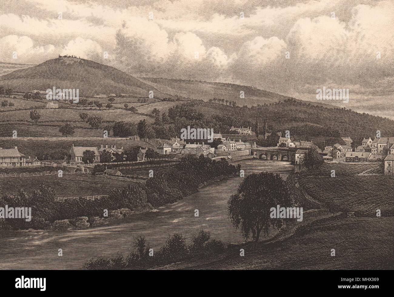 LLANGOLLEN AND CASTLE. Wales 1893 old antique vintage print picture ...