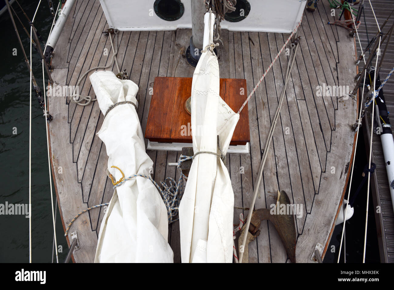 Foredeck of Suhaili the yacht on which Robin Knox-Johnston became the ...