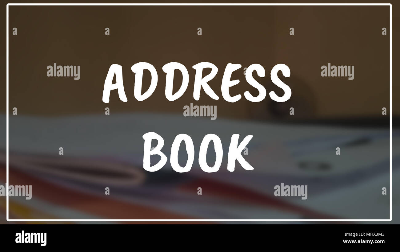 Address book word with business blurring background Stock Photo - Alamy