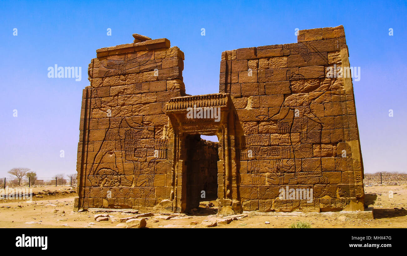 Ruins of Apademak temple Kush civilization, Naqa, Meroe, Sudan Stock ...