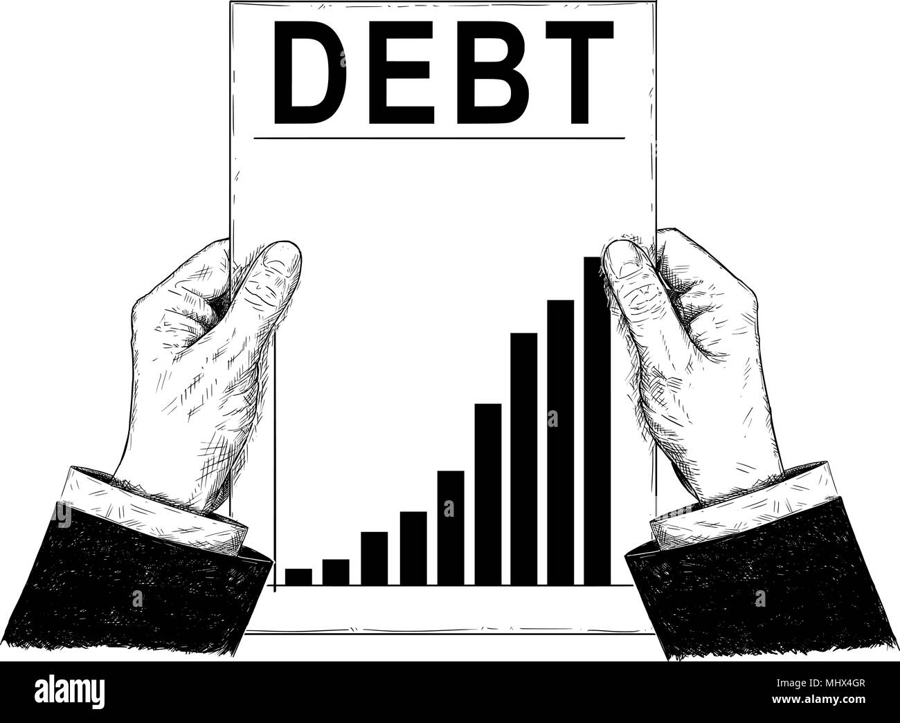 Vector Artistic Illustration or Drawing of Businessman Hands Holding ...