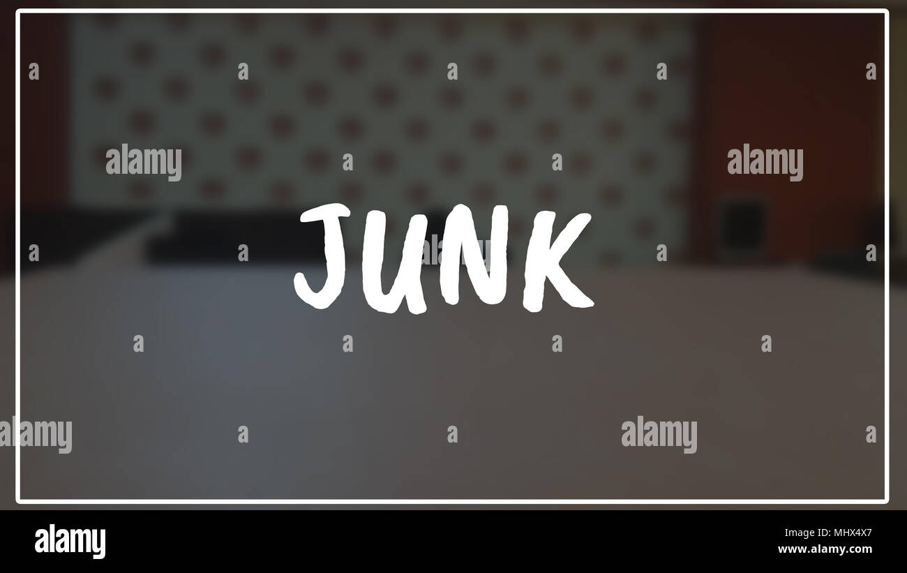 Junk word with business blurring background Stock Photo - Alamy