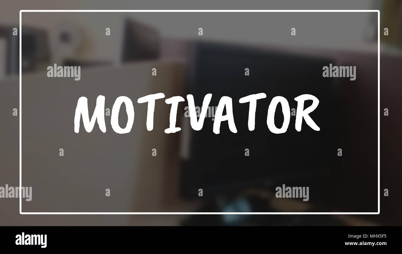 Motivator word with business blurring background Stock Photo - Alamy