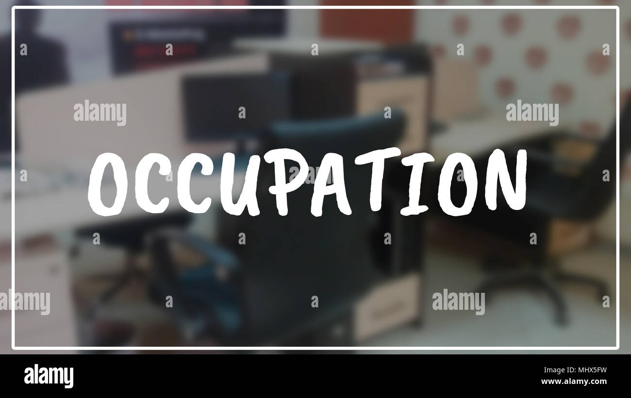 Occupation word with business blurring background Stock Photo - Alamy