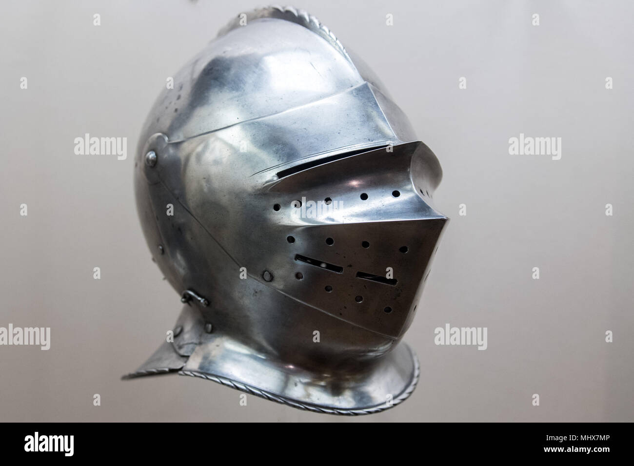 medieval war morion helmet iron isolated on white background Stock ...