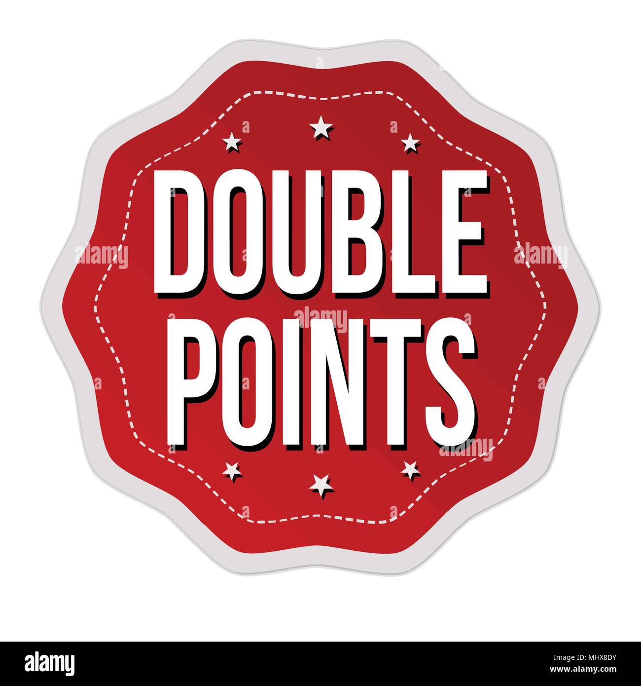 Double points label or sticker on white background, vector illustration ...
