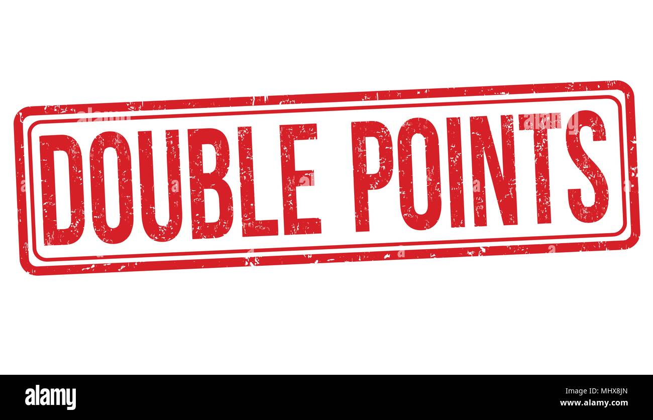 Double points grunge rubber stamp on white background, vector ...