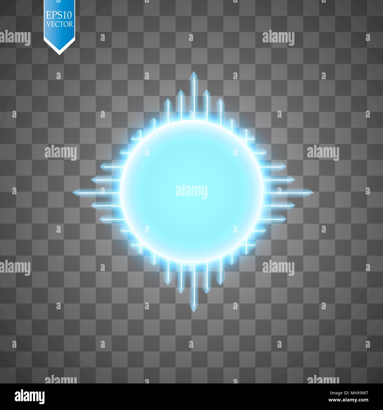 Blue energy ring with speed glow lines on transparent backgraund ...