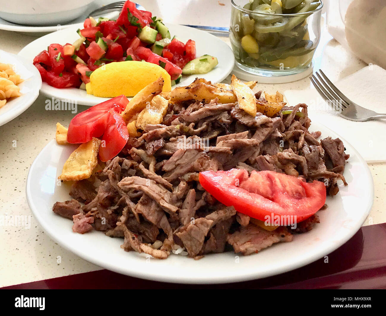 Turkish Meat Food Doner Kebab Portion / Kebap. Traditional Food Stock ...