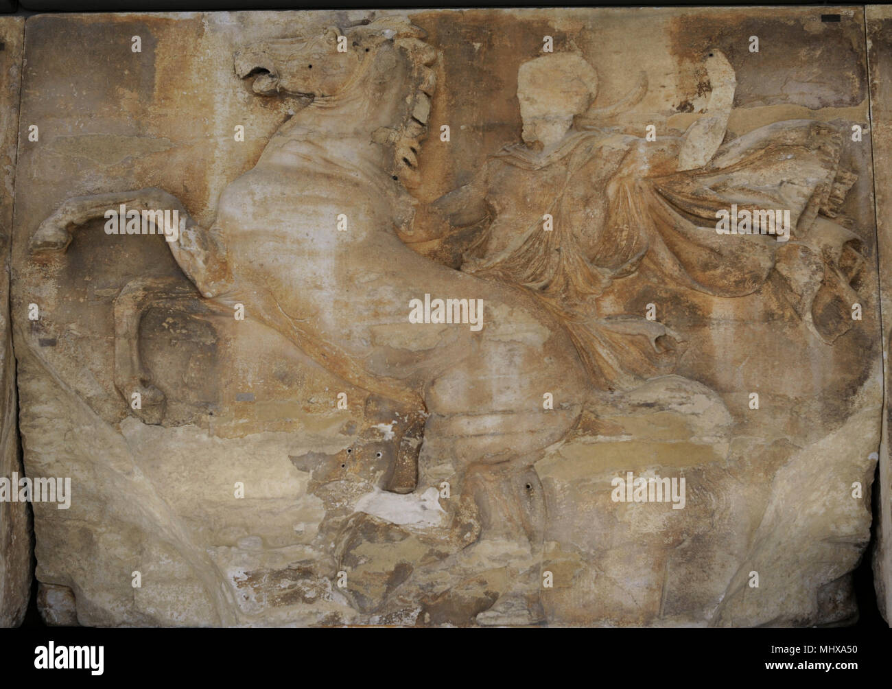 West frieze of Parthenon, Acropolis of Athens. Greece. Block W VIII ...