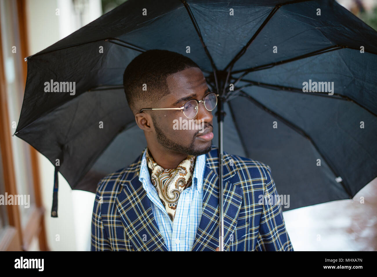 Profile young businessman walking street hi-res stock photography and ...