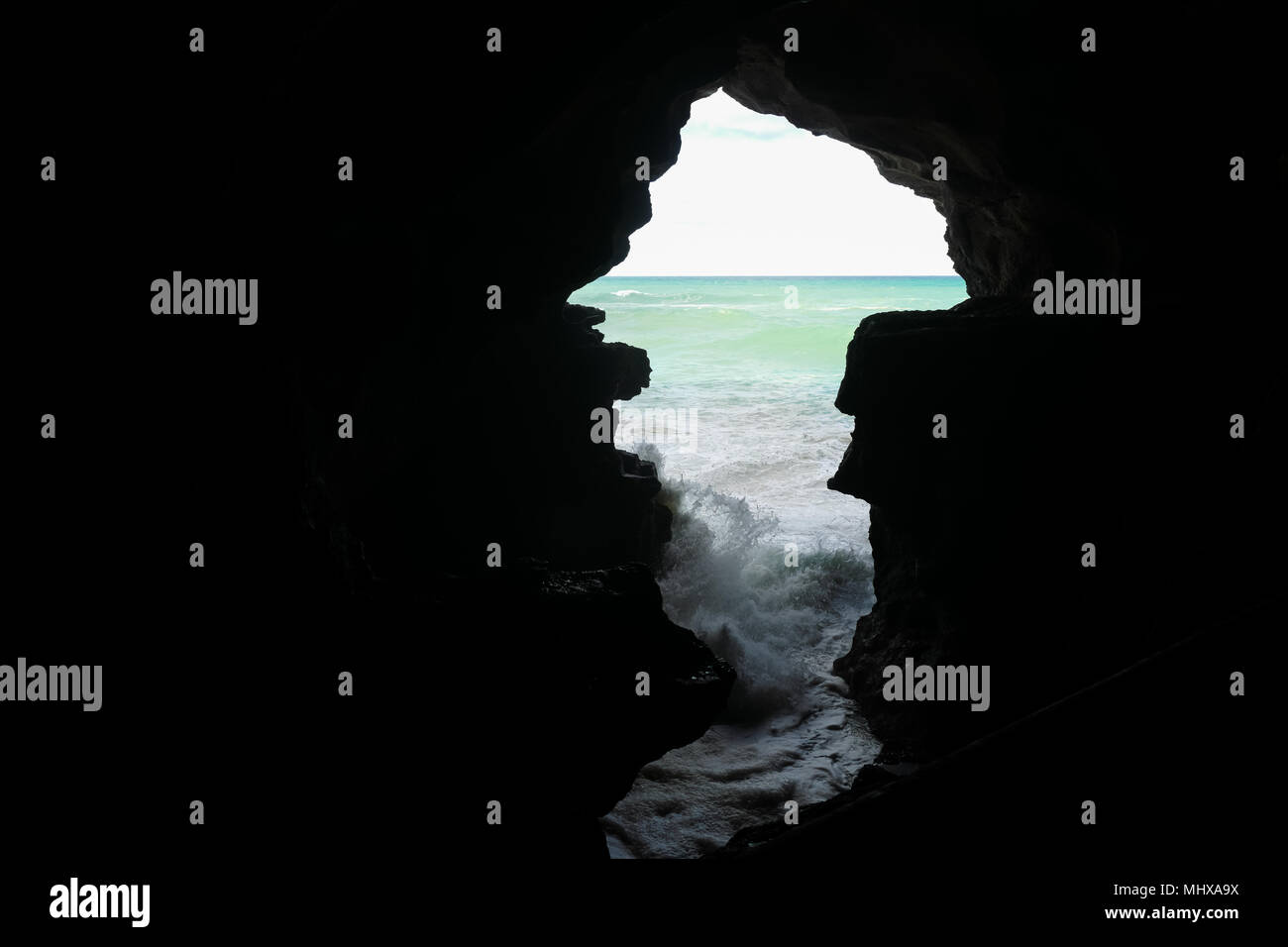 Caves of Hercules Landscape Stock Photo - Alamy
