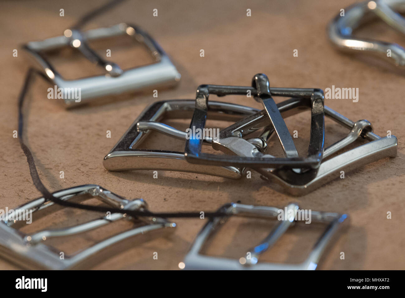 leather belt latch close up detail Stock Photo - Alamy