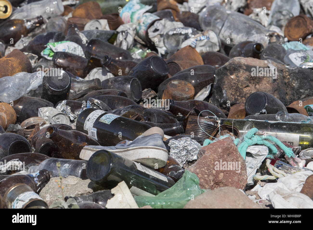 waste dump rubbish in protected environment detail Stock Photo - Alamy