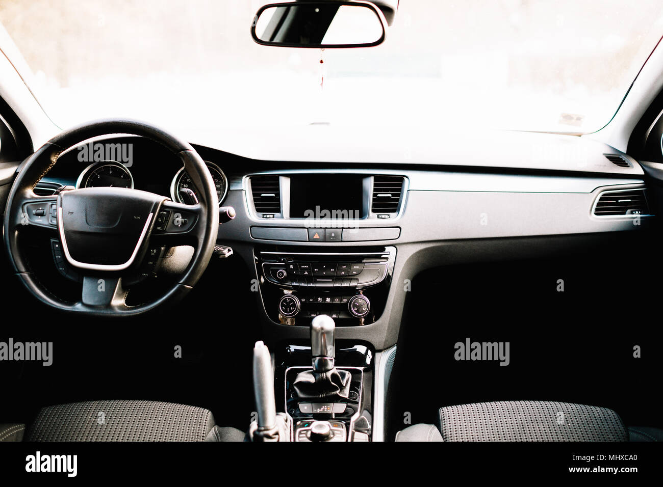Modern car interior detail Stock Photo - Alamy