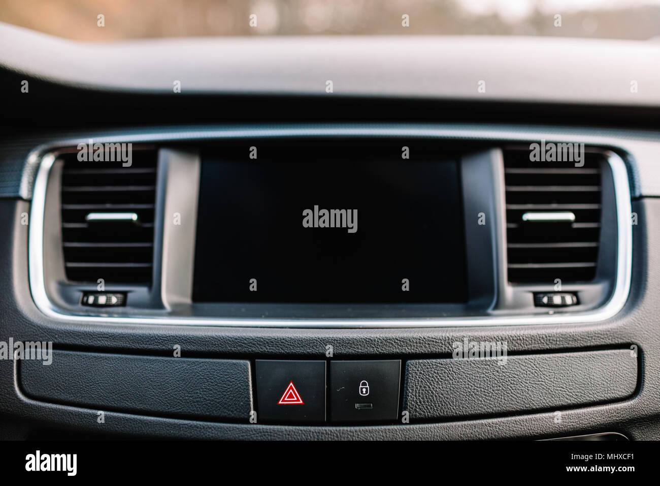 Modern car interior detail Stock Photo - Alamy