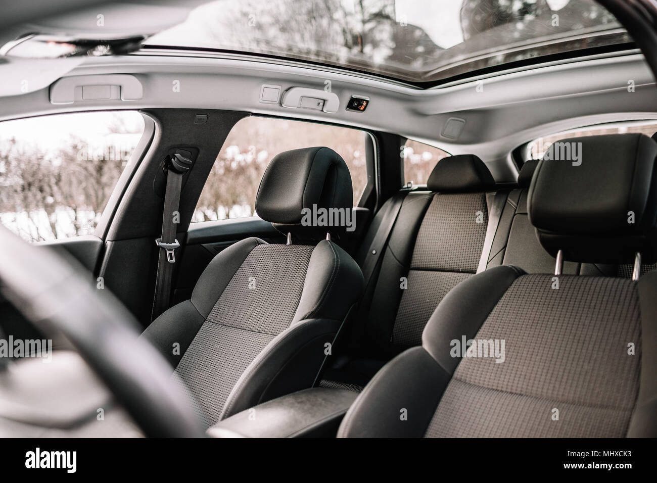 Modern car interior detail Stock Photo - Alamy