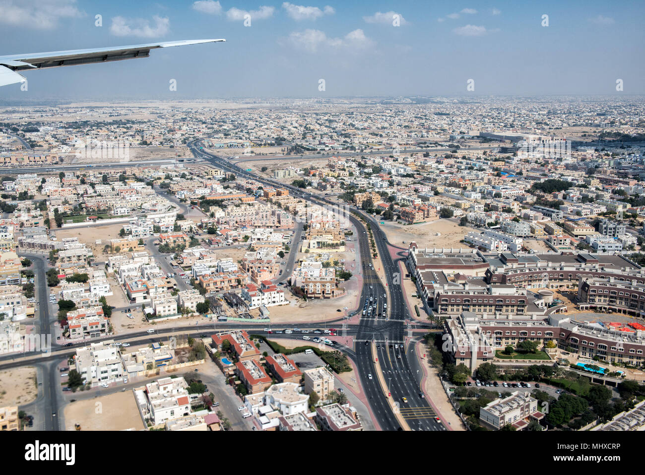 dubai emirates town aerial view landscape Stock Photo - Alamy