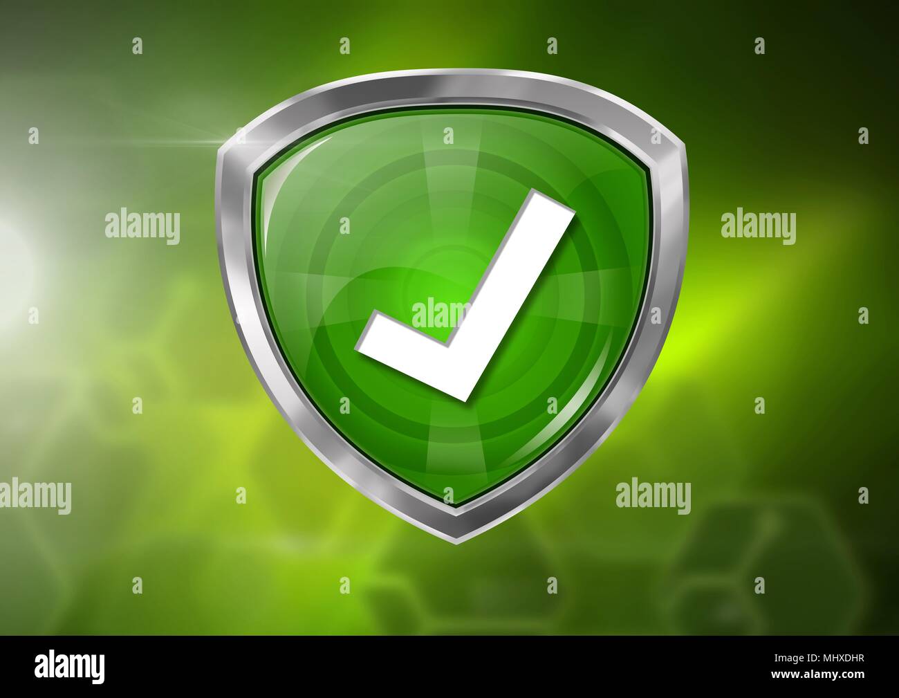 correct tick icon on green background Stock Photo - Alamy