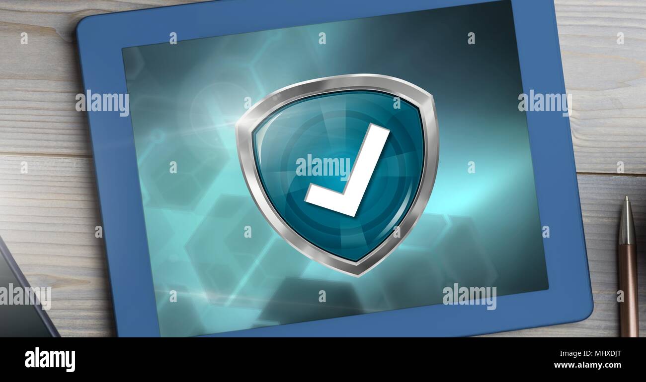 Shield tick logo hi-res stock photography and images - Alamy