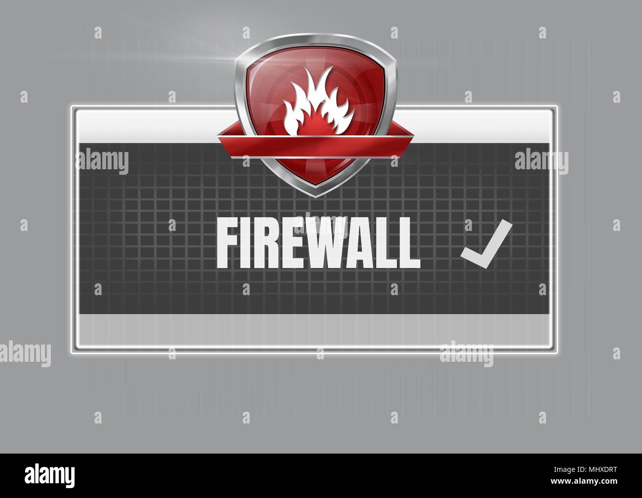 Firewall security protection shield in box Stock Photo - Alamy