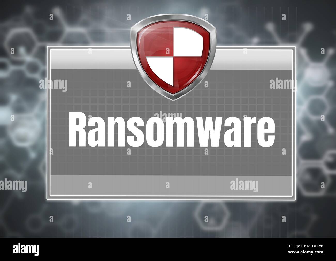 Ransomware protection security shield in grey box Stock Photo - Alamy
