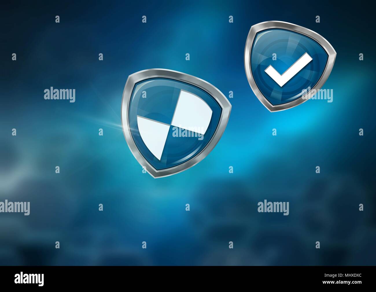 Antivirus security protection shields with gradient background Stock ...