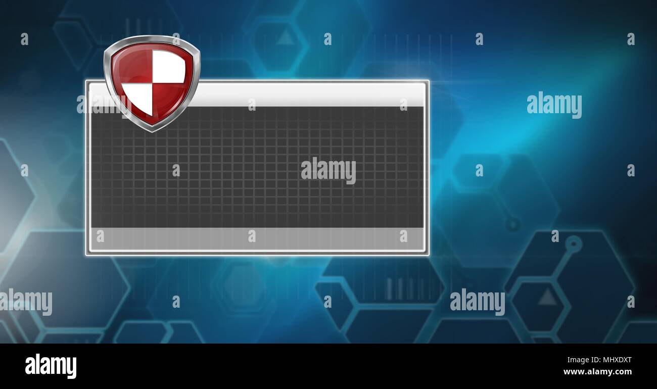 Antivirus security protection shield box and technology background ...