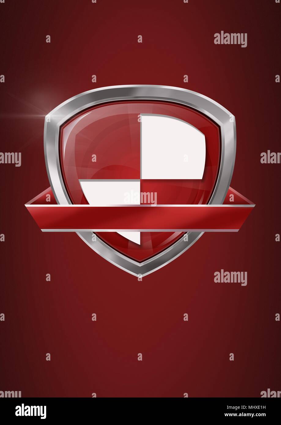 Antivirus security protection shield on red background Stock Photo - Alamy
